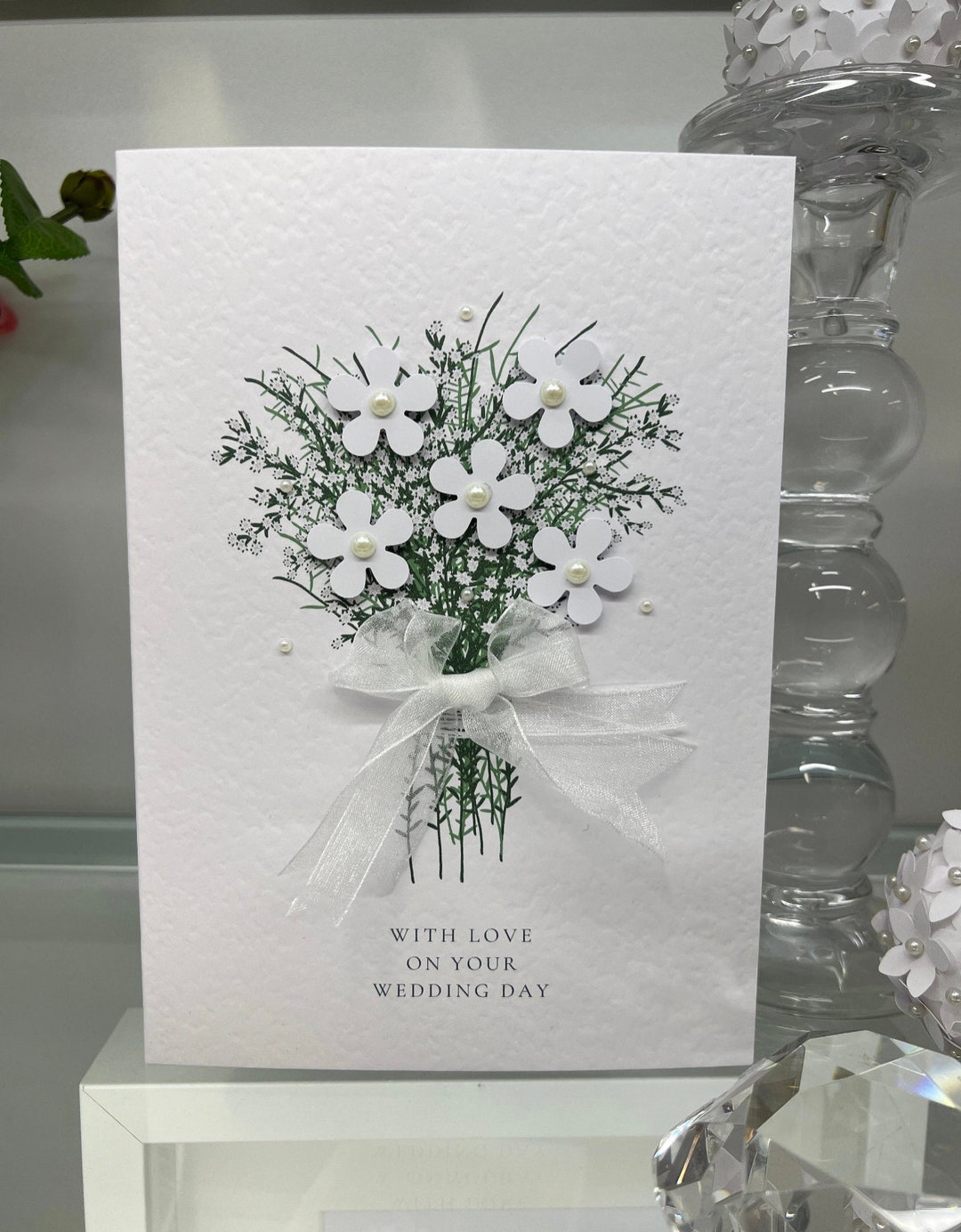 Personalised Wedding Card, Bouquet Wedding Card, Simple Wedding Card ...