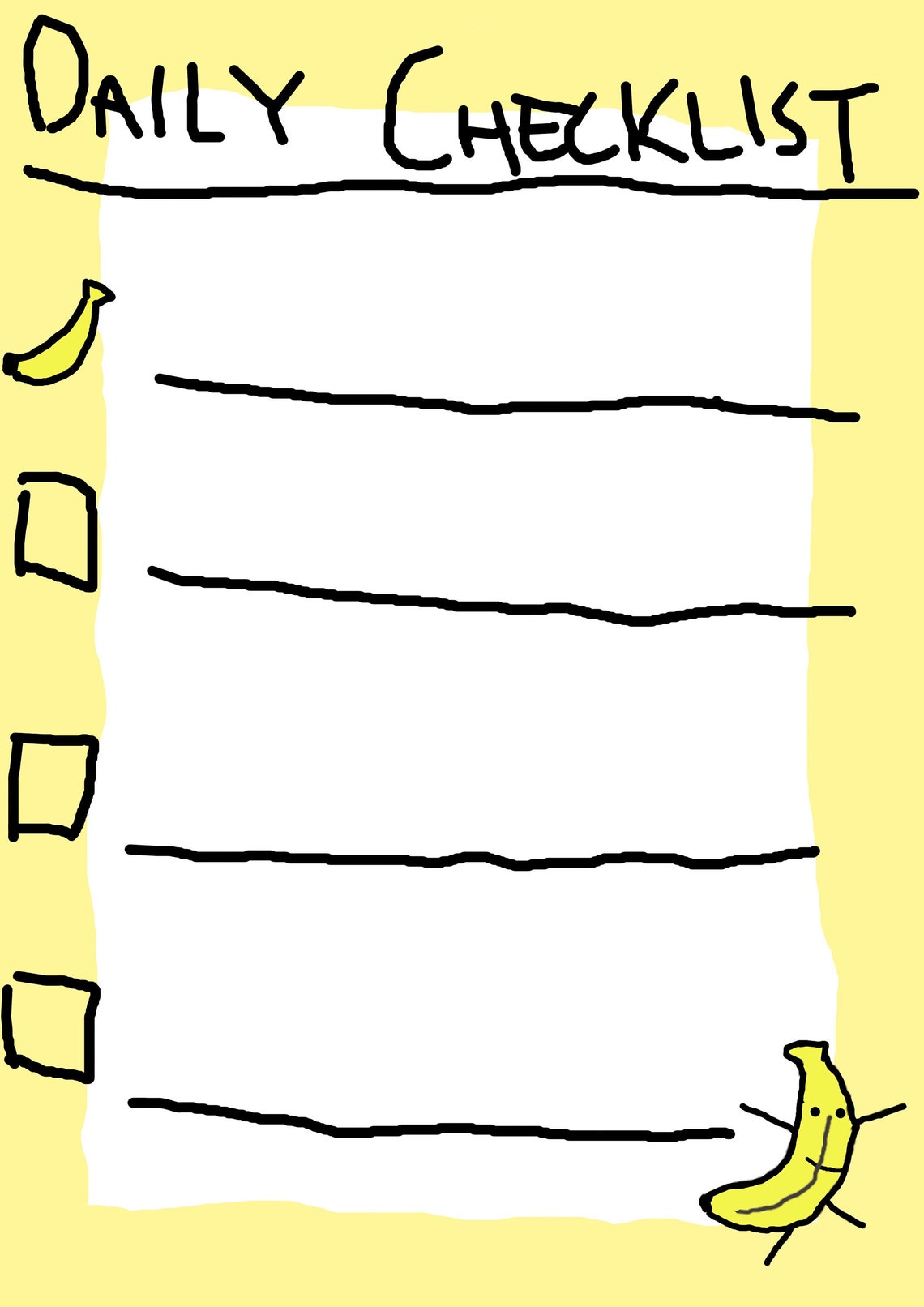Cute Banana Checklist - Etsy