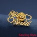 Double Name Heart Shape Brooch Pin Custom Frosted Brooch - Etsy