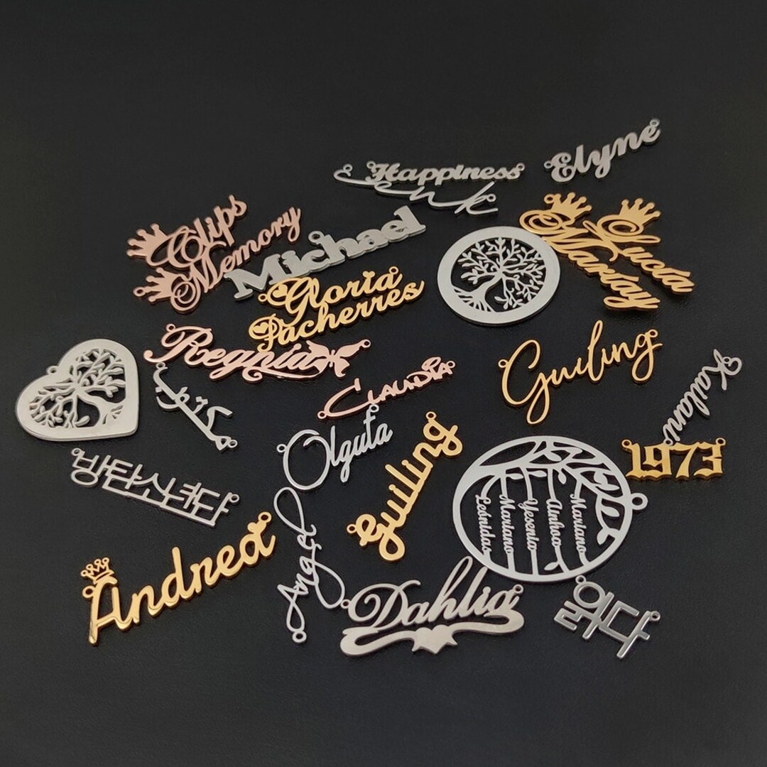 Diy 10-100pcs Personalized Name Plate Charm Pendant Name - Etsy