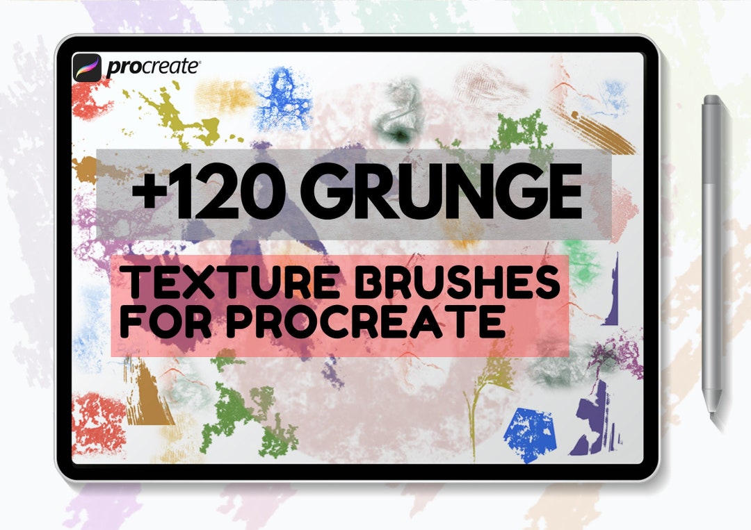 120+ Grunge Brushes Set Procreate Texture Brushes Digital Design iPad ...