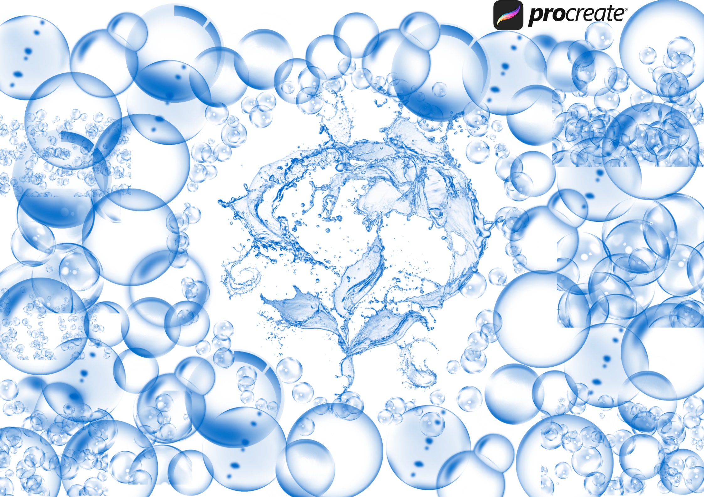 165 Water Mega Bundle Procreate Brushes Water Drops Cascade Rain Simmer ...