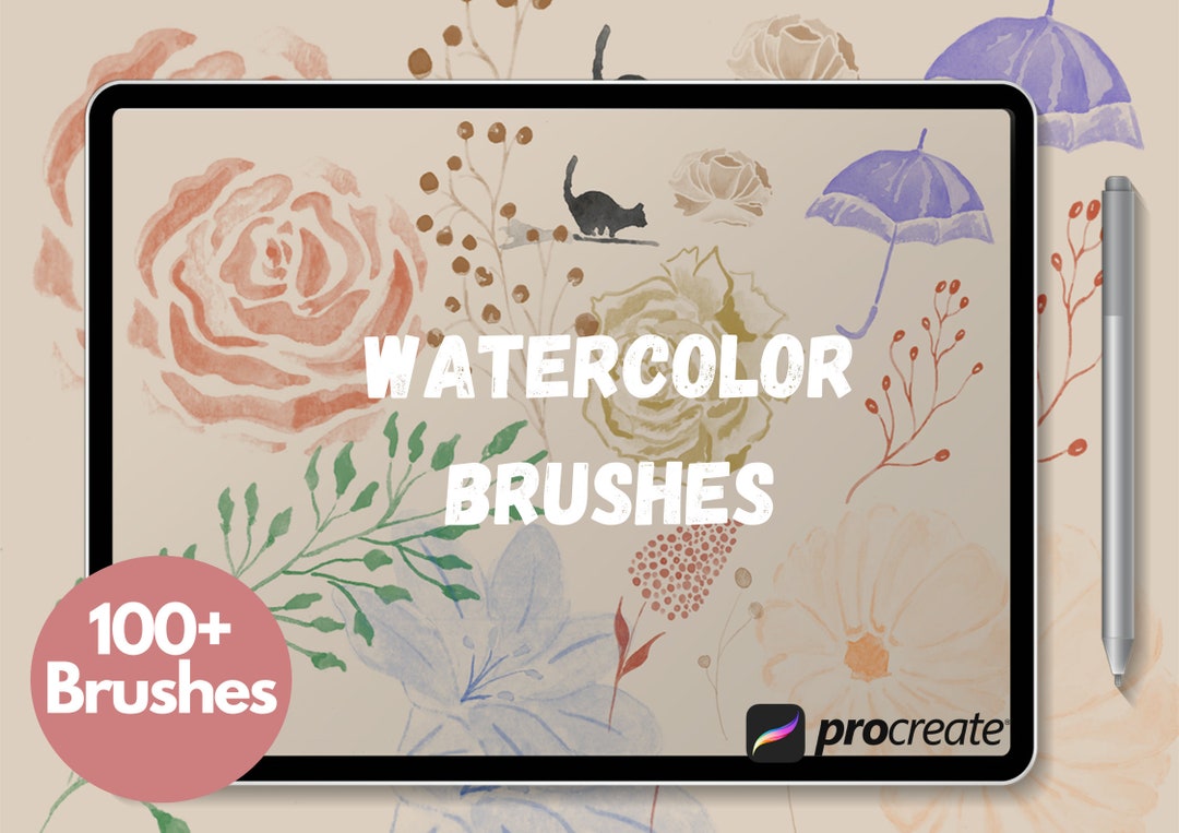 100+ WATERCOLOR BRUSHES for Procreate Digital Drawing Brush Set Digital ...