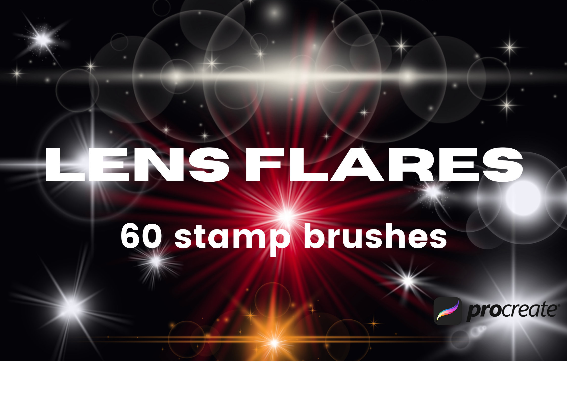 60 Procreate Lens Flares Stamp Brushes, Light Brushes, Digital Design ...