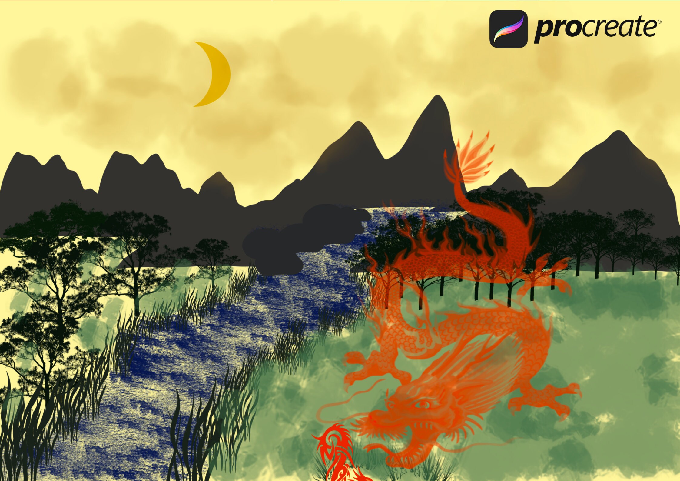 70 Dragons Demons and Tribal Procreate Stamp Brushes Tattoo Tribal ...