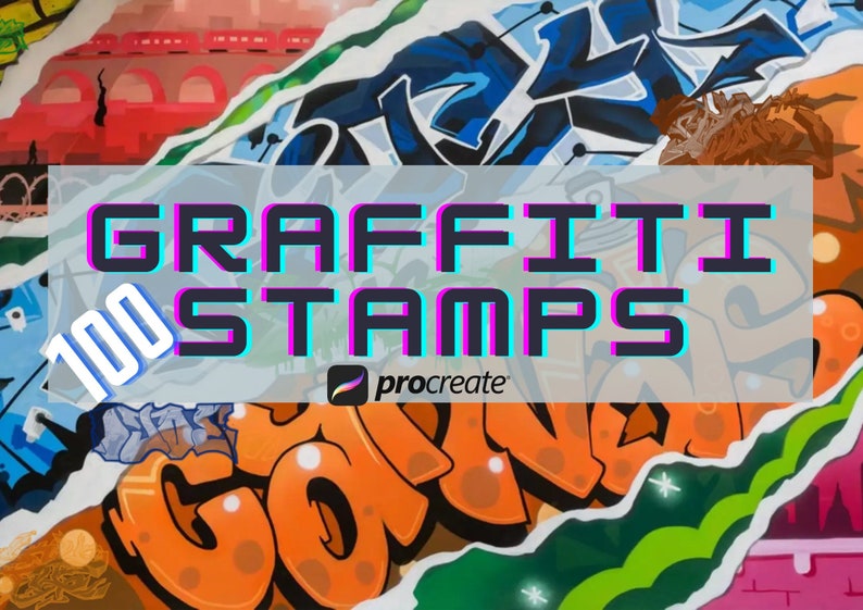 100 Graffiti Stamps for Procreate Wall Art Urban Style iPad Stamps City ...