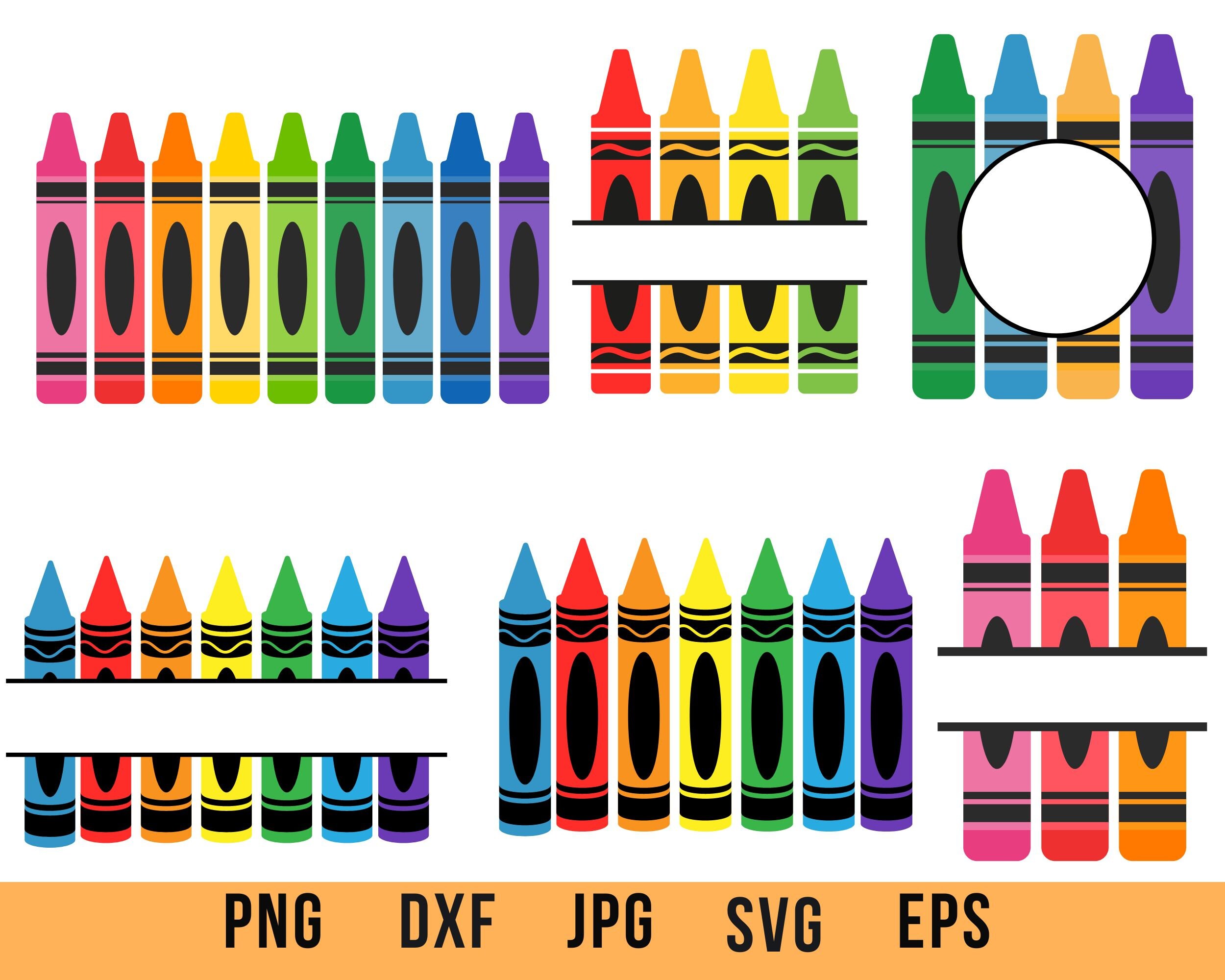 20 Crayon Split Monogram Svg Crayon Svg Teacher Svg Crayon - Etsy UK