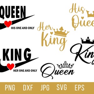 Rey y reina Svg con paquete Reina Svg Rey Svg Rey y Reina - Etsy México