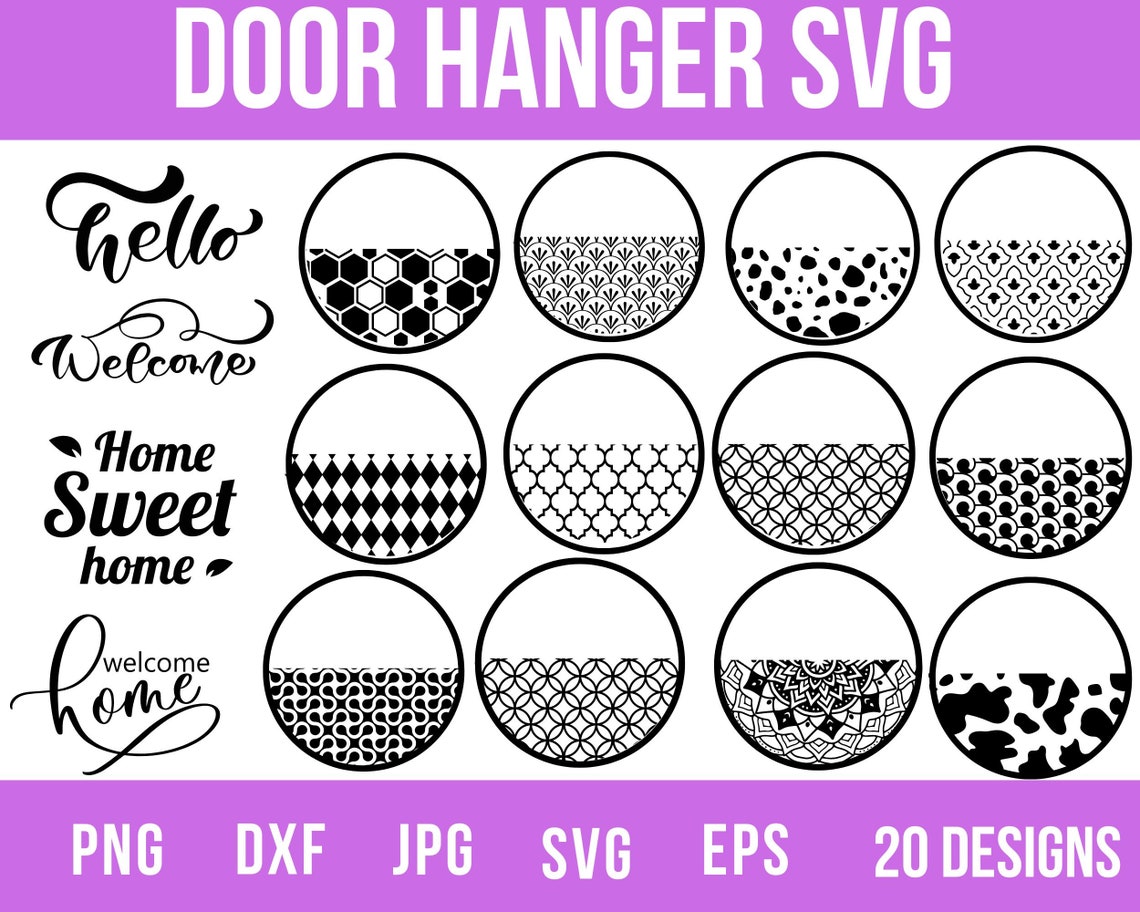 Door Hanger Svg Round Door Sign Svg Welcome Sign Svg - Etsy