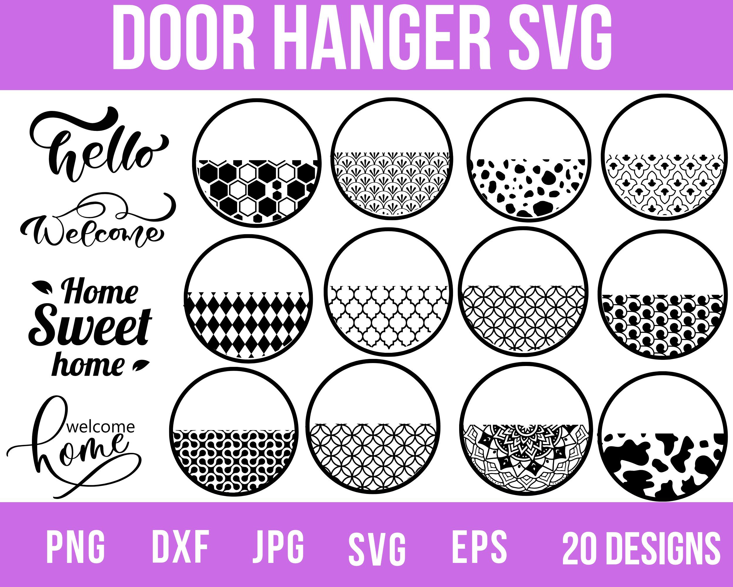 Door Hanger Svg Round Door Sign Svg Welcome Sign Svg - Etsy UK