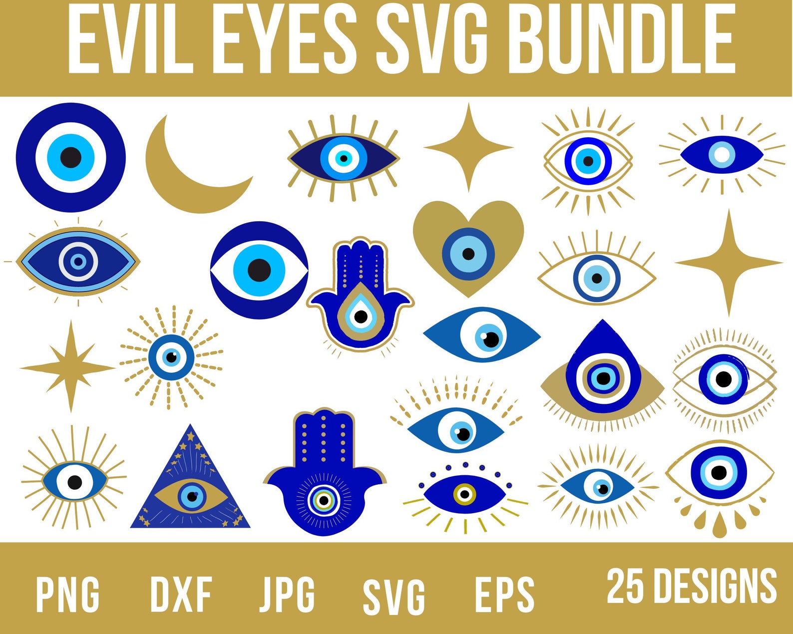 25 Evil Eye Svg Bundle Evil Eye Png Devil Eye Turkish Eye - Etsy Canada