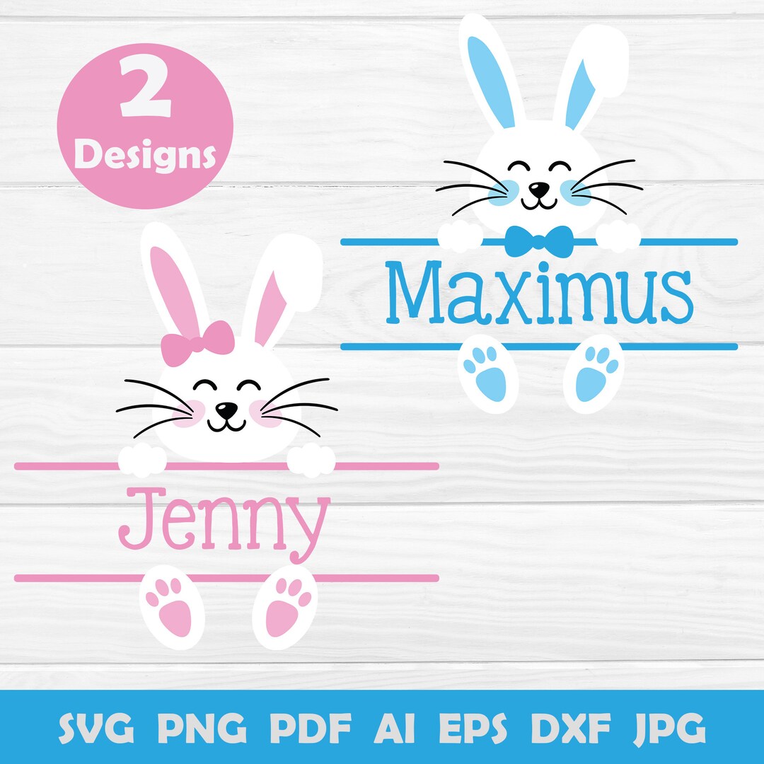 Bunny Name Frame SVG, Digital Download, Easter Bunny Clipart, Easter ...