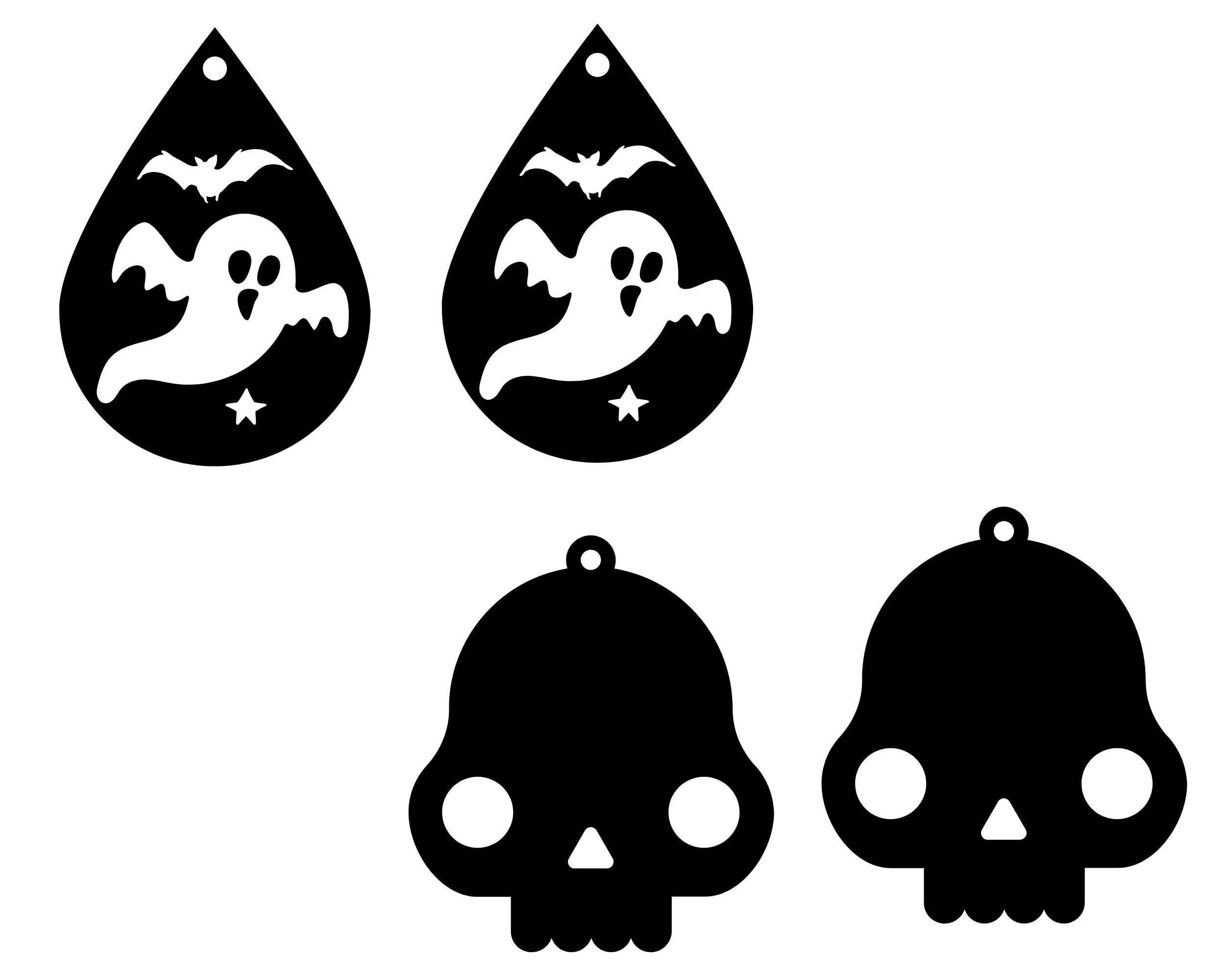 Halloween Earrings Svg Leather Earring Svg Wood Earrings - Etsy