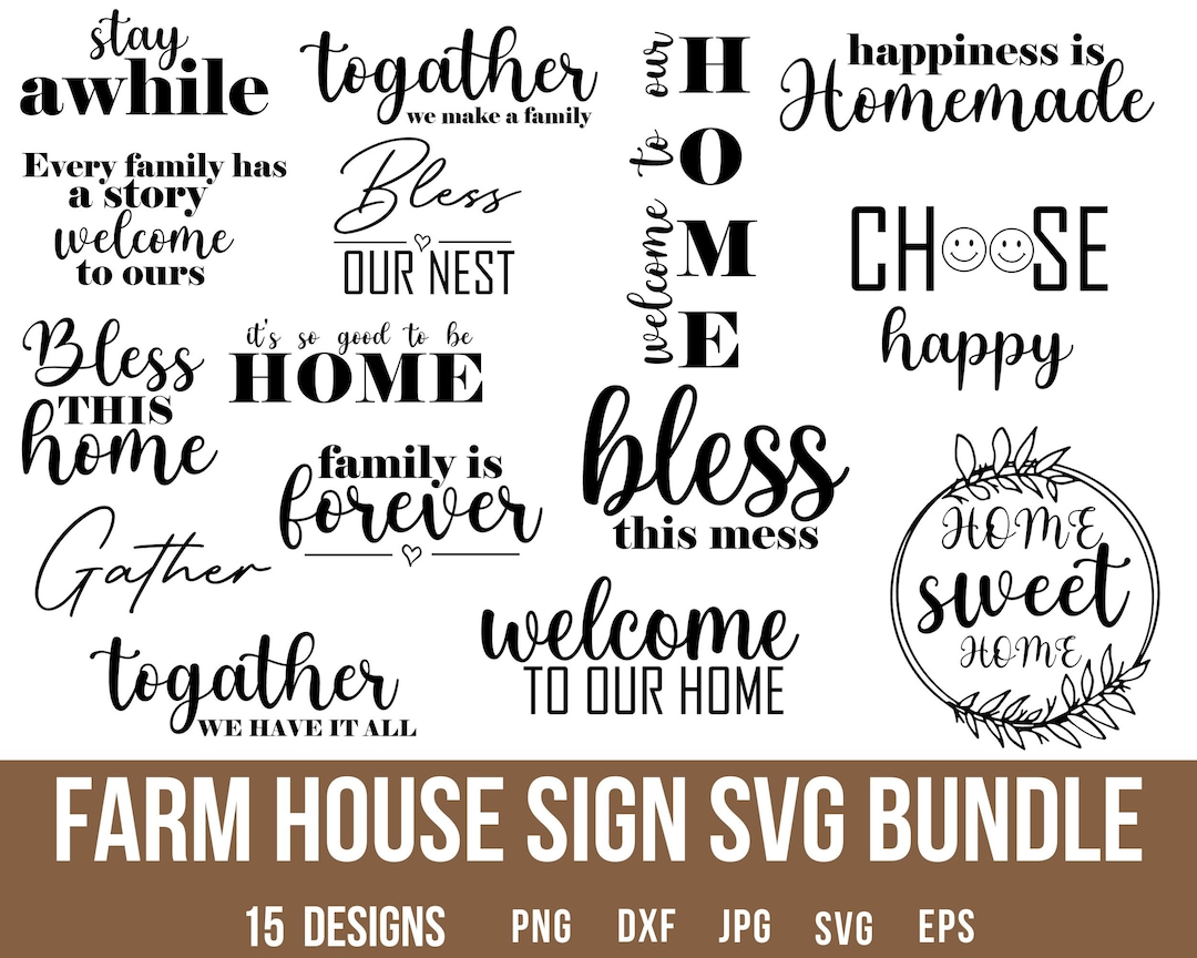 Farmhouse Sign Svg Bundle, Farmhouse Sign Svg, Home Signs Svg, Porch ...