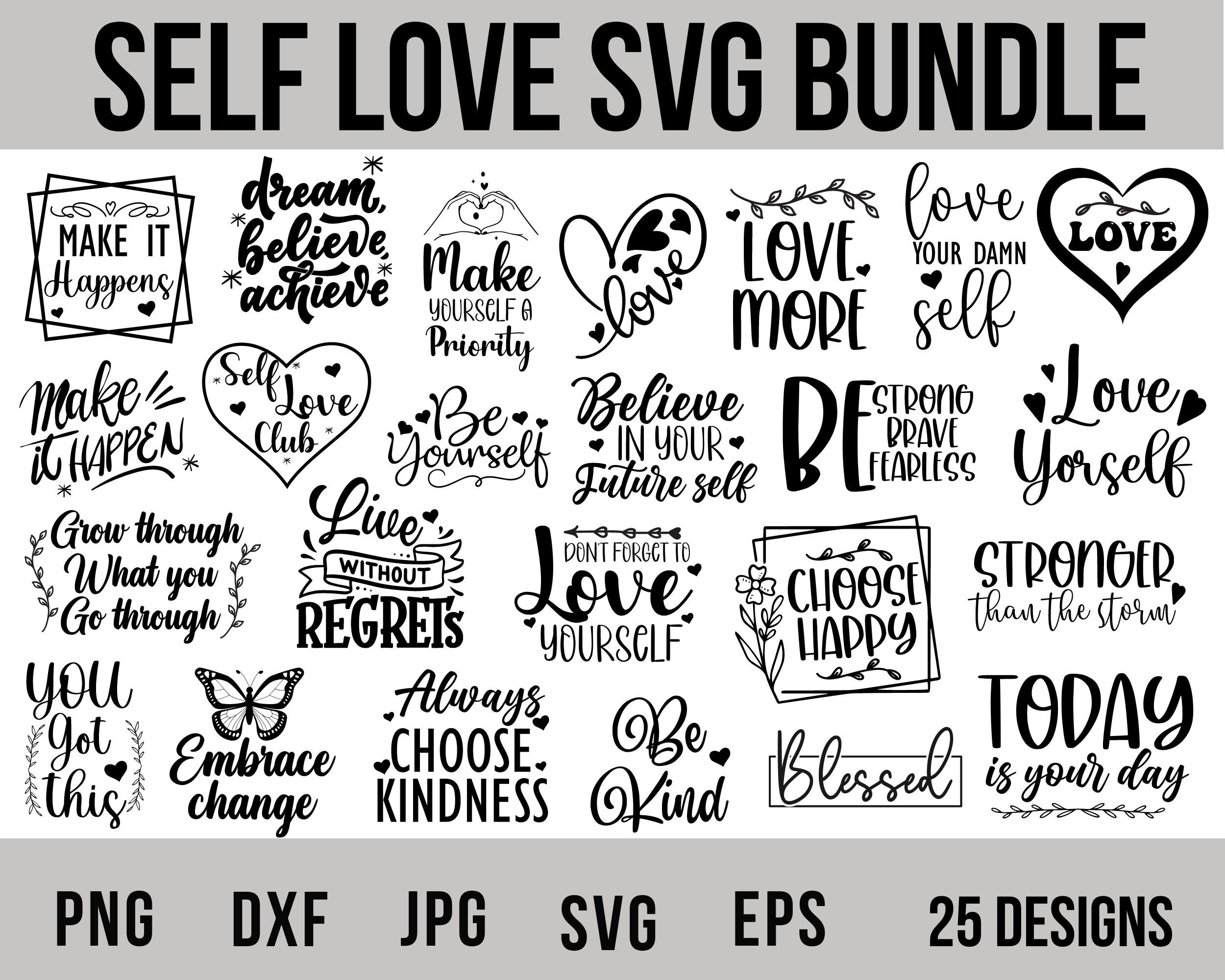 Self Love Svg Bundle Inspirational Svg Mental Health Svg - Etsy