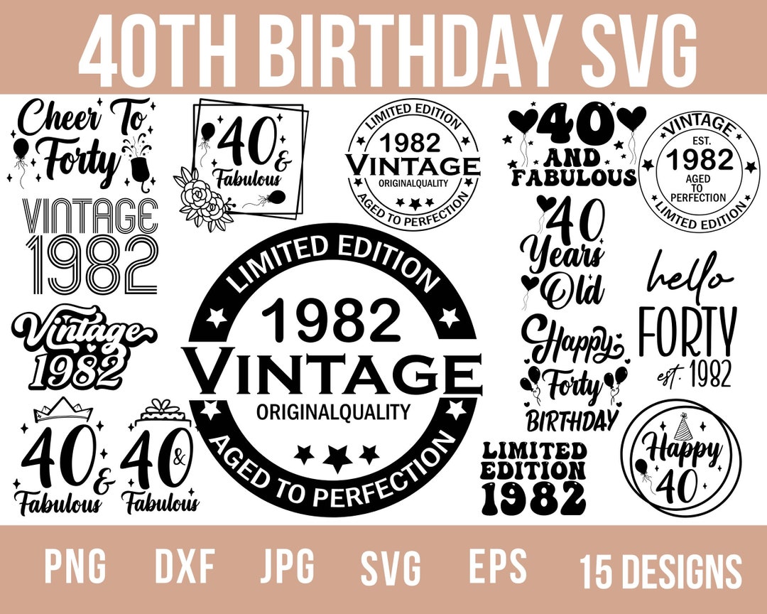 40th Birthday Svg, Aged to Perfection, Limited Edition Svg, Forty Af ...