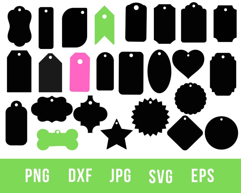 Tag and Label SVG Bundle Stocking Name Tags Blank Gift Tags - Etsy