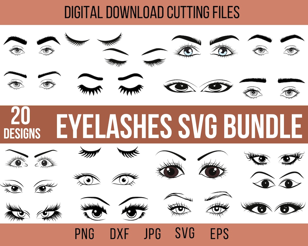 Pretty Eyes Makeup SVG: Eyelashes and Brows SVG, Girl Eyebrows, Woman ...