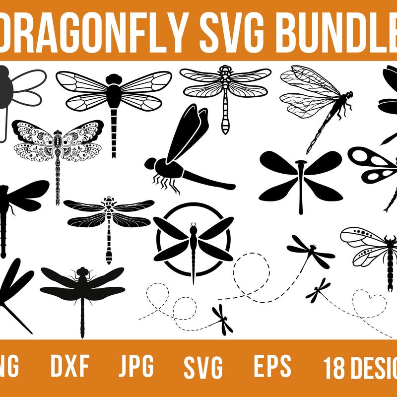 Dragonfly Svg - Etsy