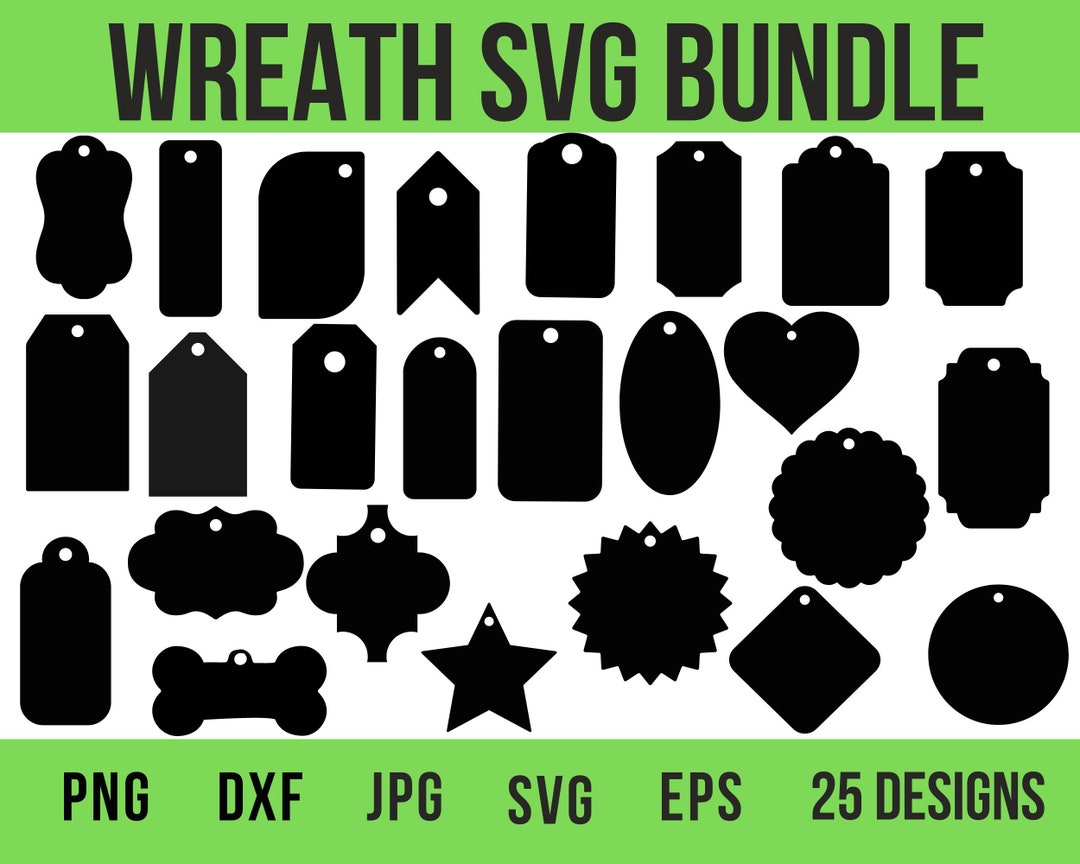 Tag and Label SVG Bundle, Stocking Name Tags, Blank Gift Tags, Custom ...