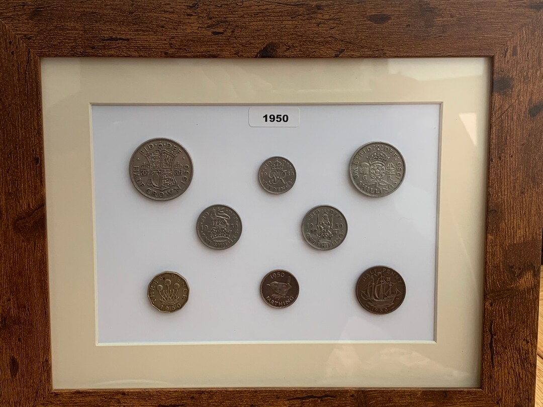 1950 Year Set of Coins in Frame Great 73rd Birthday Present - Etsy