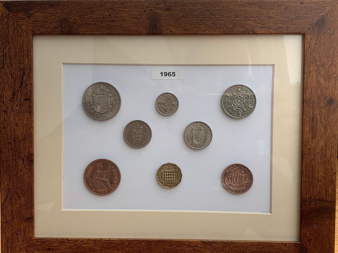 1965 Full Year Set of Coins in Frame - Great 61st Birthday Present - Etsy