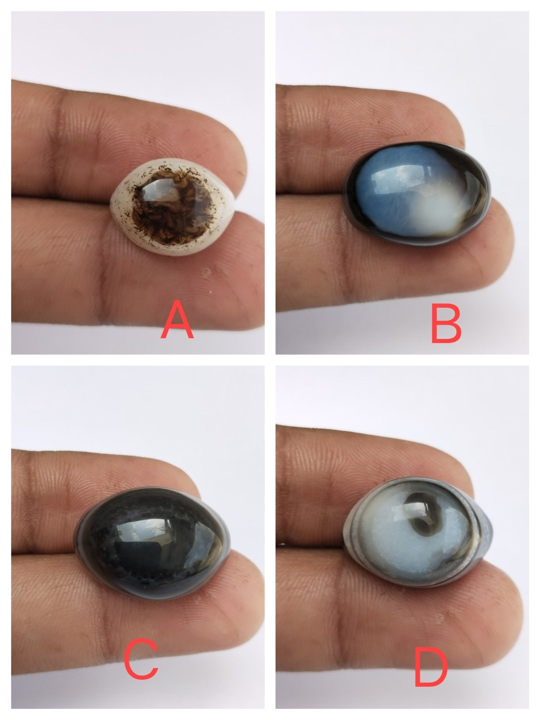 Amazing Quality 100% Natural Agate Eye Banded Agate Eyes Cabochons ...