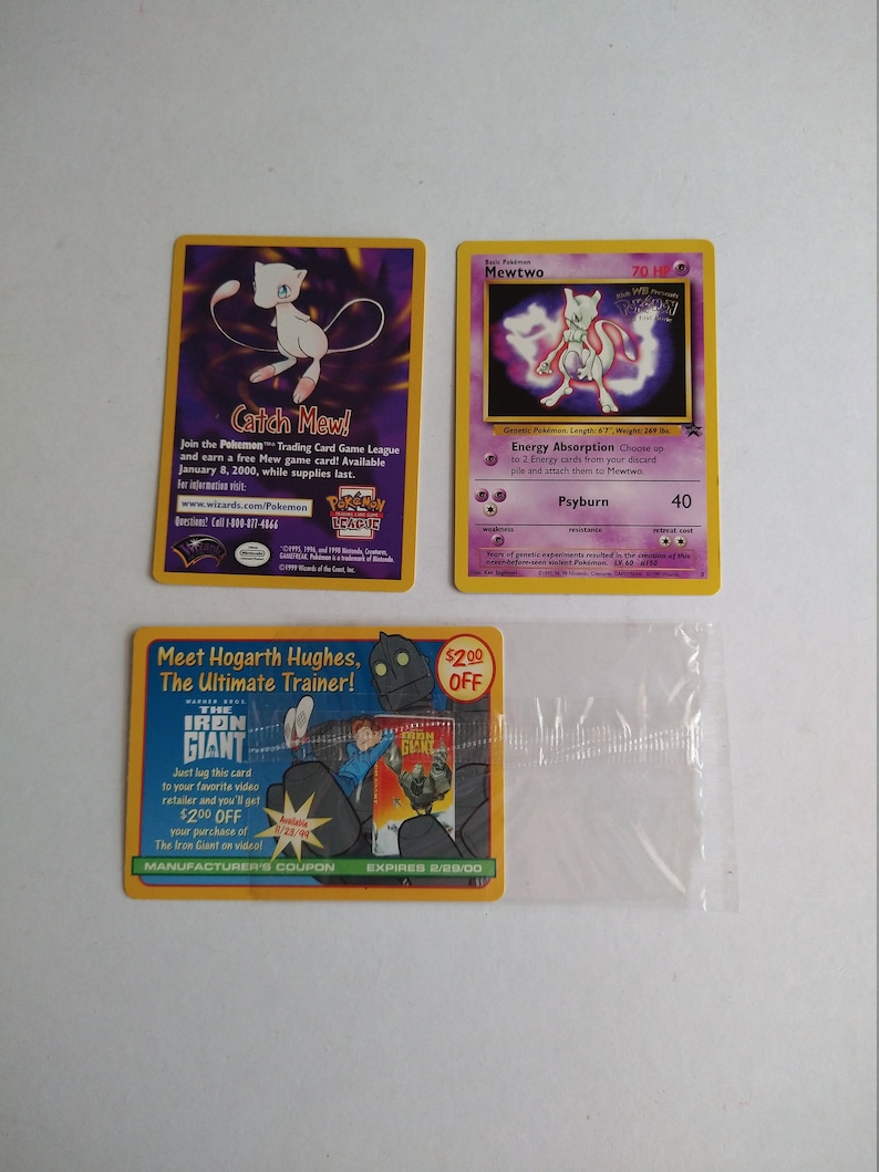 Mewtwo Promo Card 3 gold Seal-wb Kids Presents Pokémon the First Movie ...
