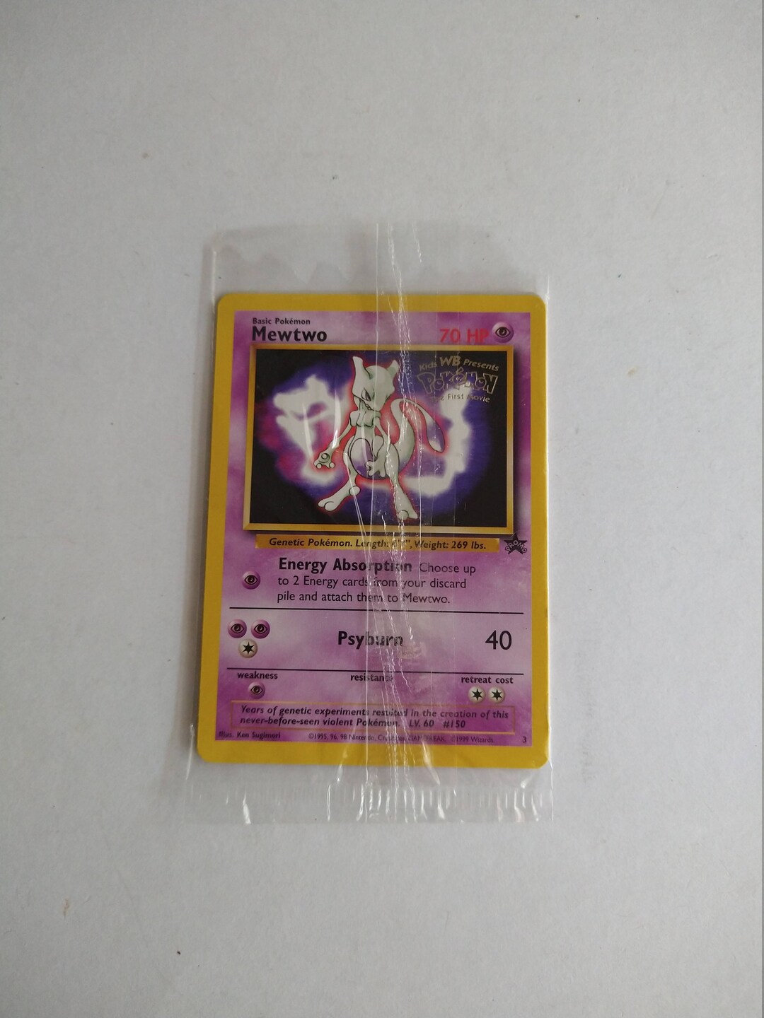 Mewtwo Promo Card 3 gold Seal-wb Kids Presents Pokémon the First Movie ...