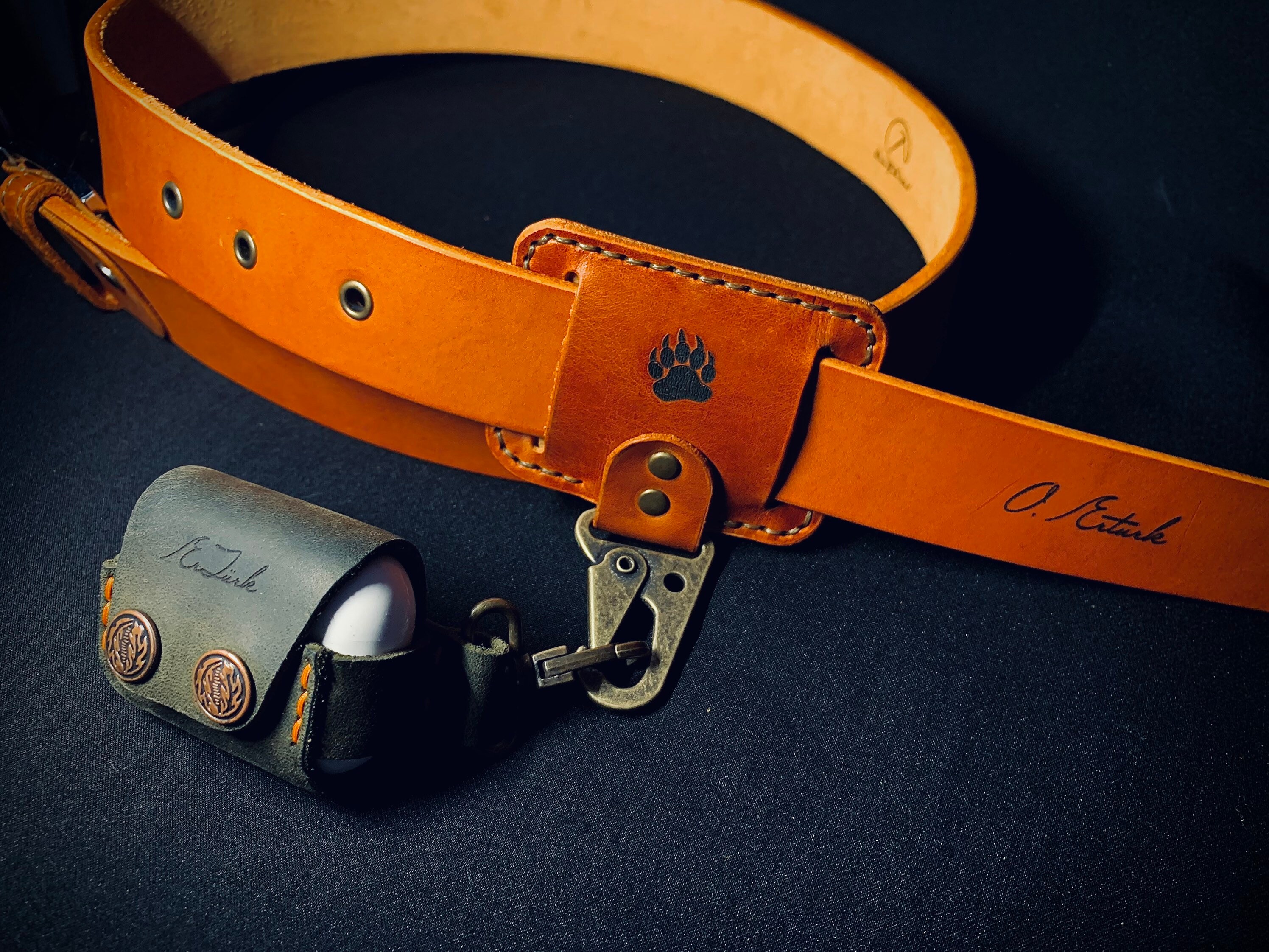 Natural Handmade Leather Belt Holder - Etsy