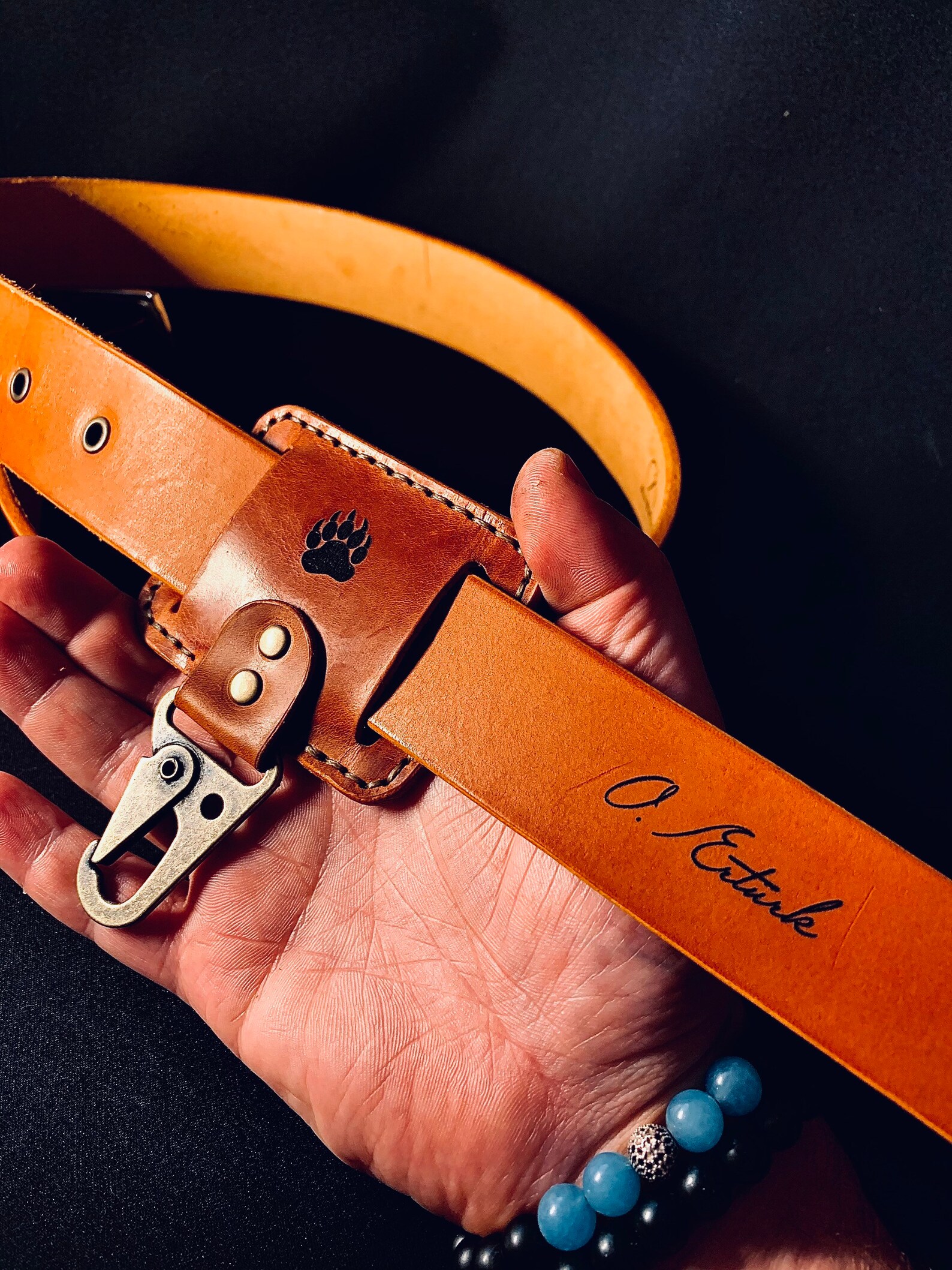 Natural Handmade Leather Belt Holder - Etsy