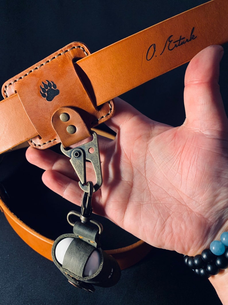 Natural Handmade Leather Belt Holder - Etsy