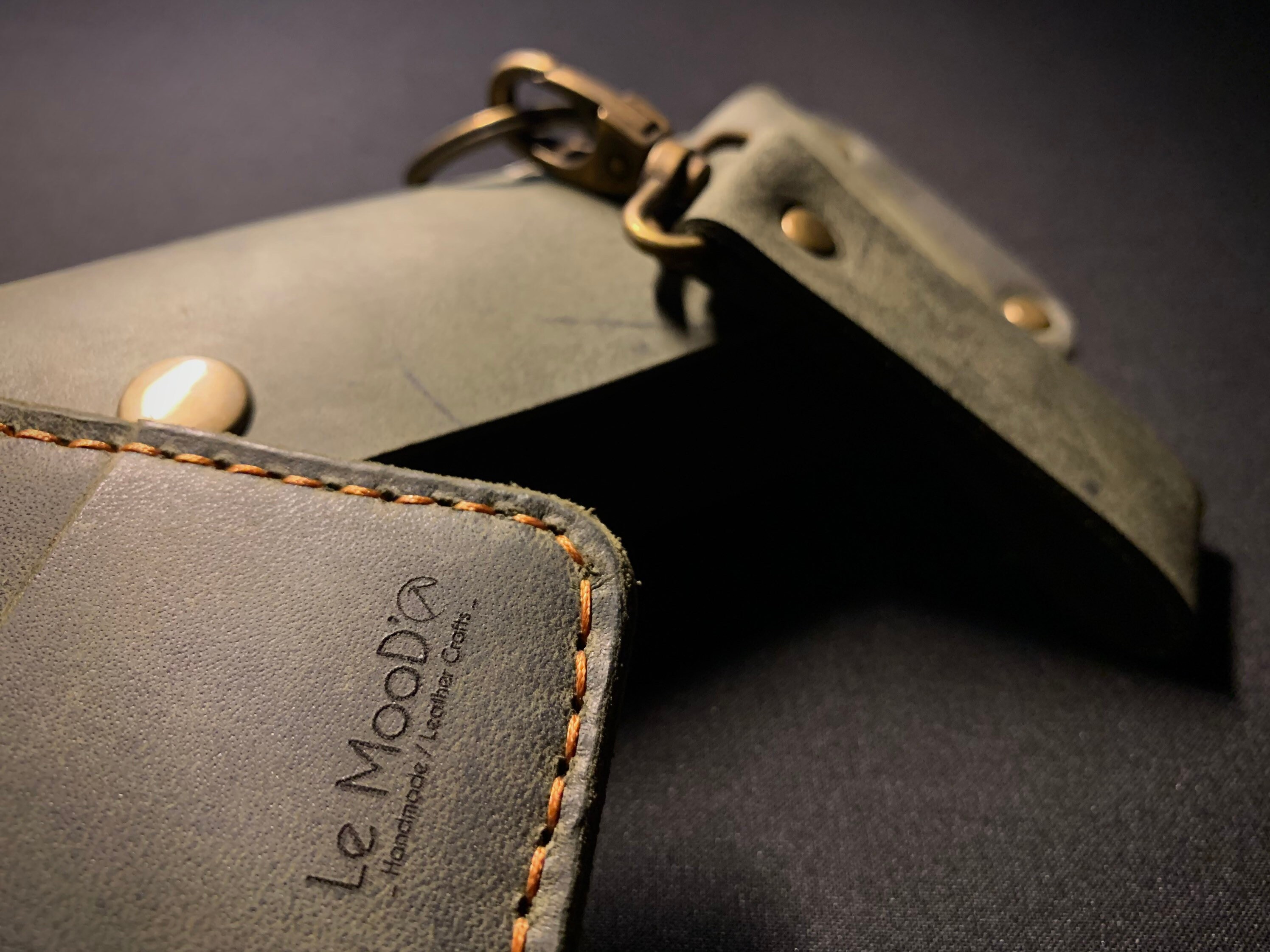 Natural Handmade Leather Set Military Green / 3 Pieces - Etsy
