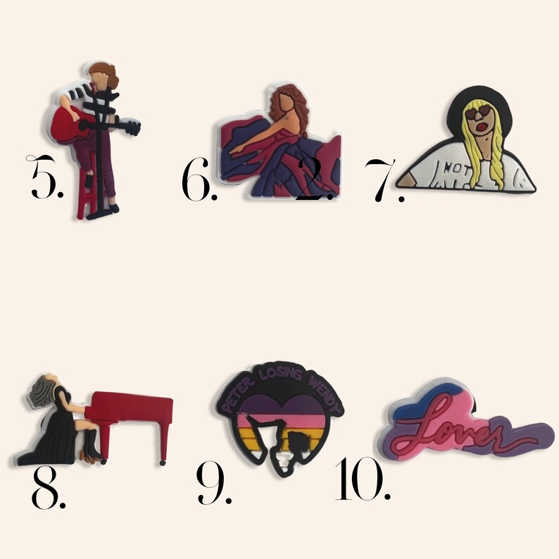 Taylor Swift Croc Shoe Mystery Charms Shoe Charms Taylor - Etsy