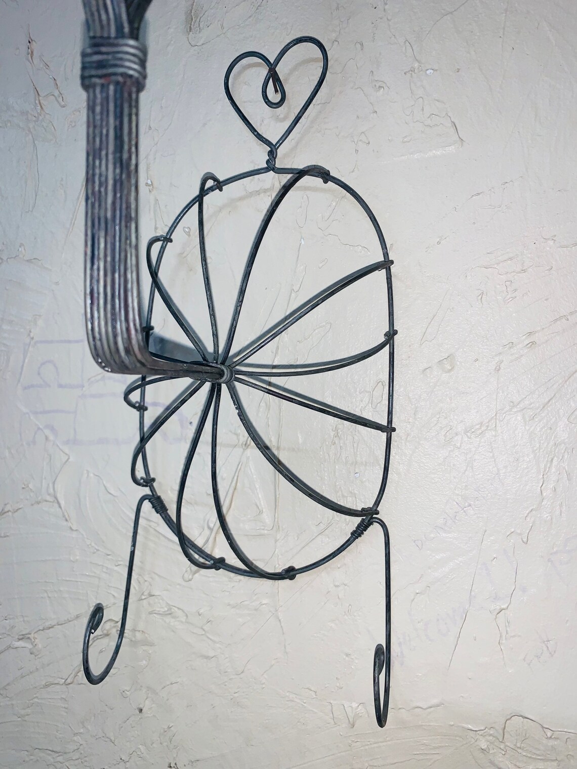 Vintage Wire Hat Rack Wall Mount Antique Hat Stand Metal Hat Rack Head ...
