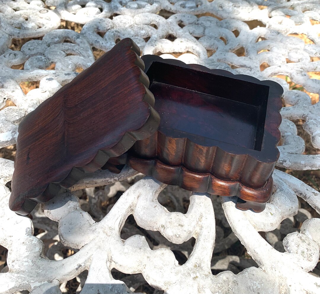 Rare Antique Chinese Zitan Box With Lid & Base Wooden Box 19th Century ...