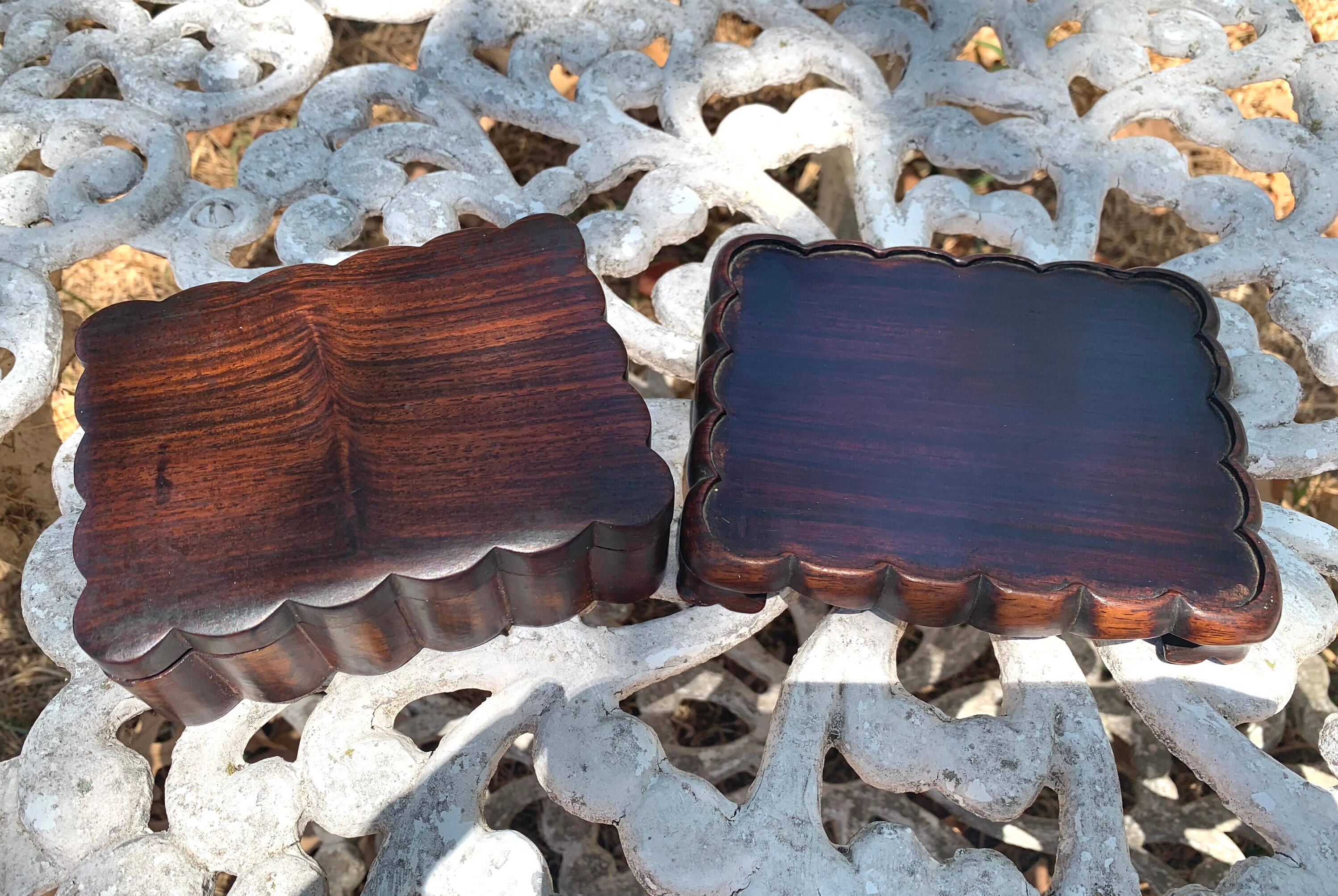 Rare Antique Chinese Zitan Box With Lid & Base Wooden Box 19th Century ...