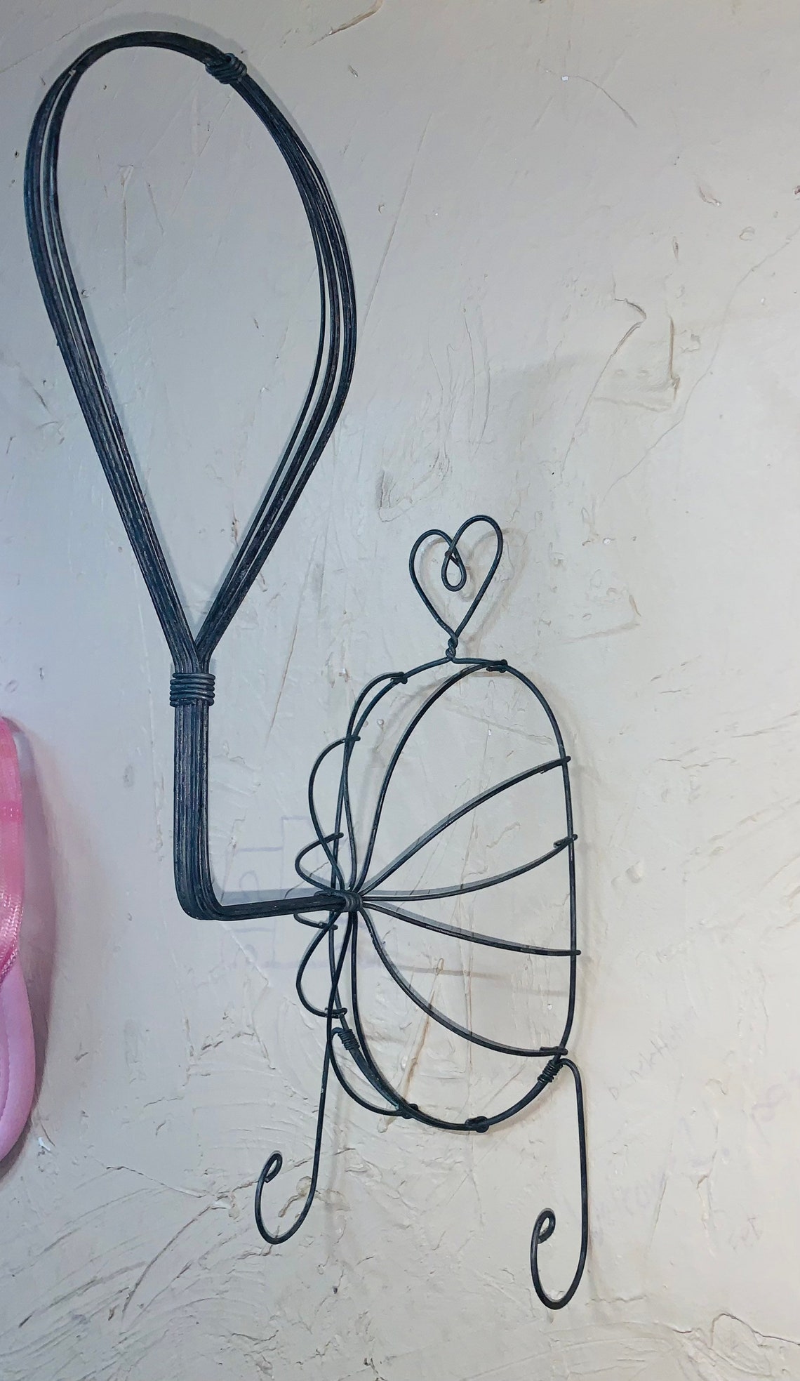 Vintage Wire Hat Rack Wall Mount Antique Hat Stand Metal Hat Rack Head ...