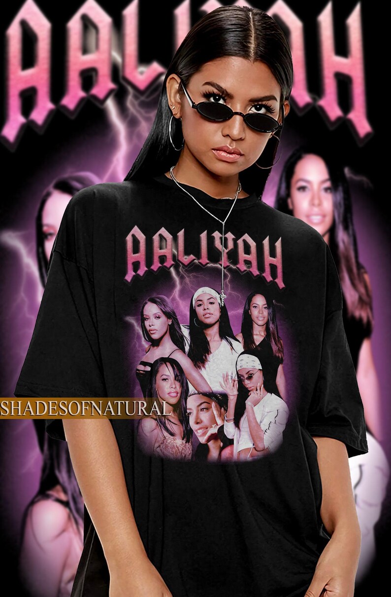 Aaliyah Vintage Vintage Bootleg T-shirt, Aaliyah Homage Graphic Unisex ...
