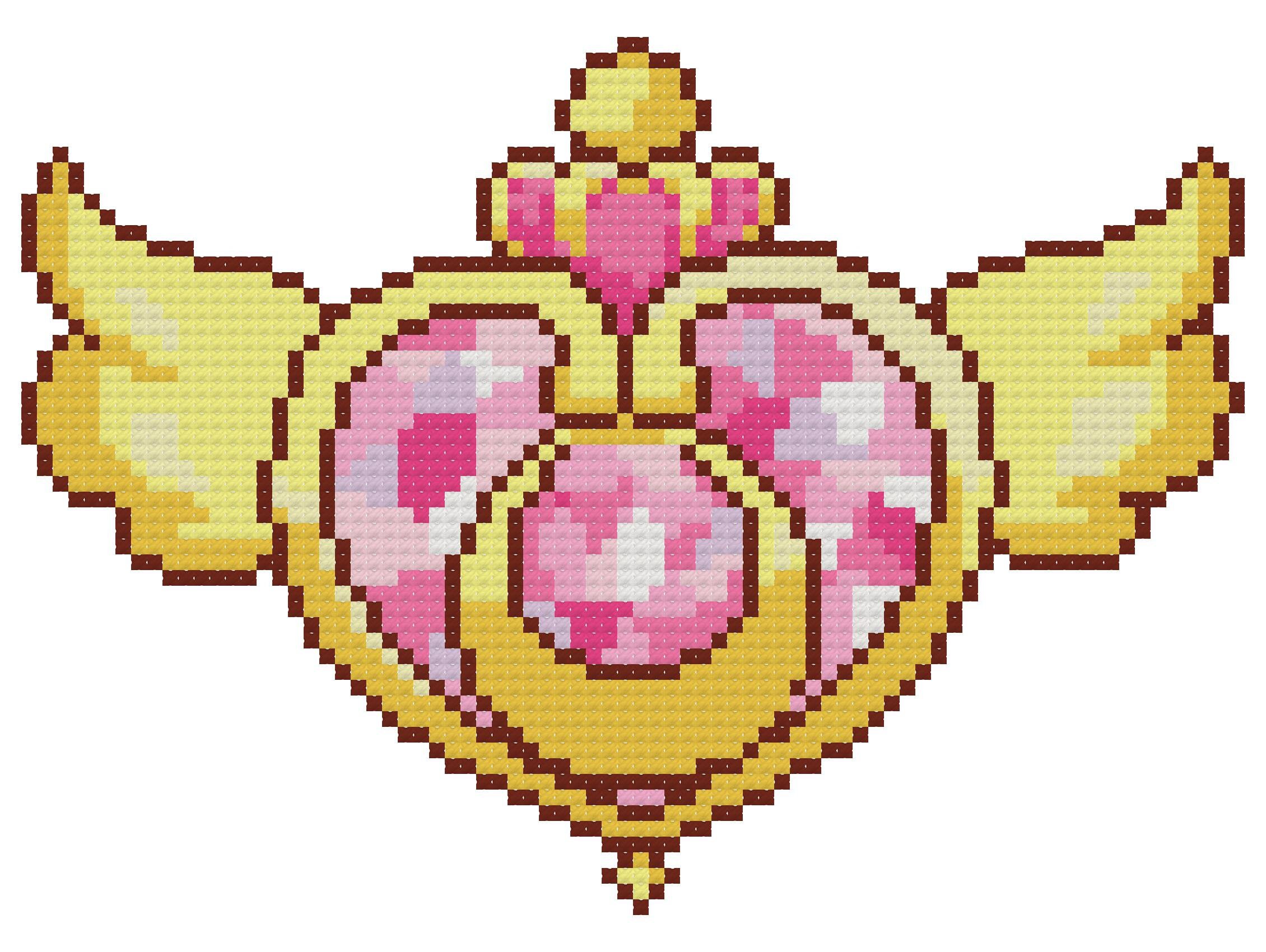 Sailor Moon Brooch Digital Cross Stitch Pattern Pdf Etsy