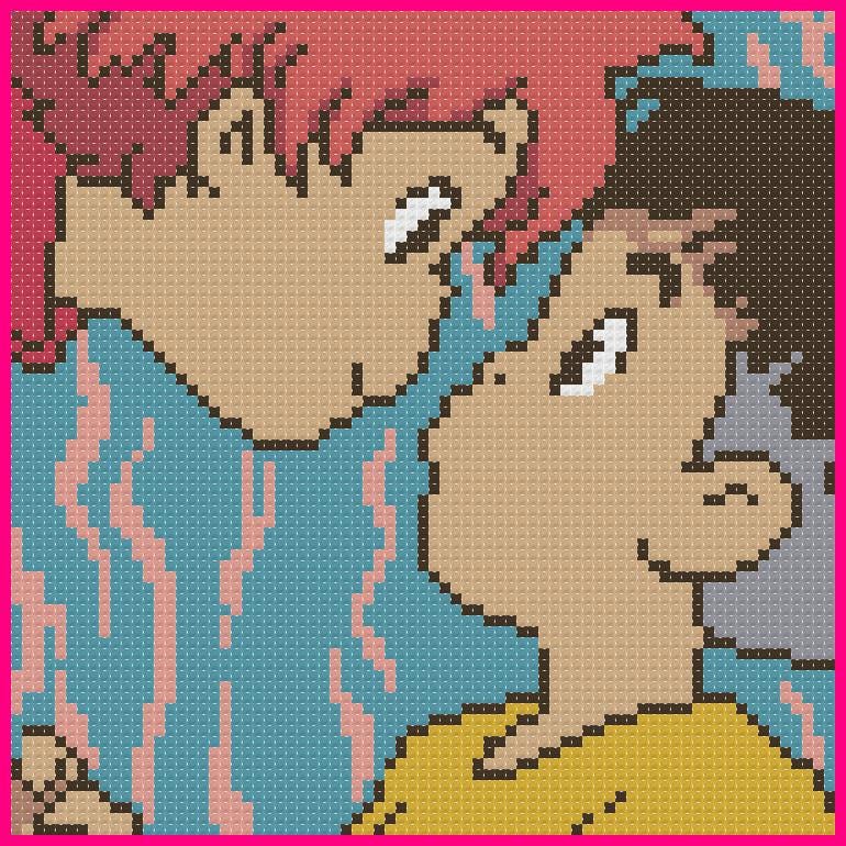 PONYO - Studio Ghibli Chihiro Cross Stitch Pattern Pdf - Etsy