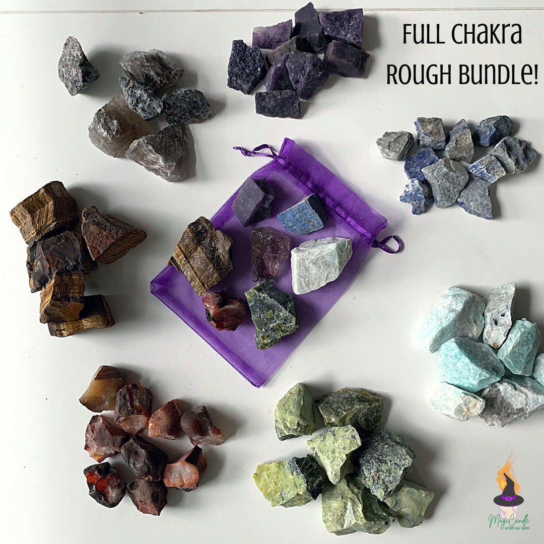 Rough Crystal Bundle - Full Chakra Set of Large Raw Crystals - Etsy