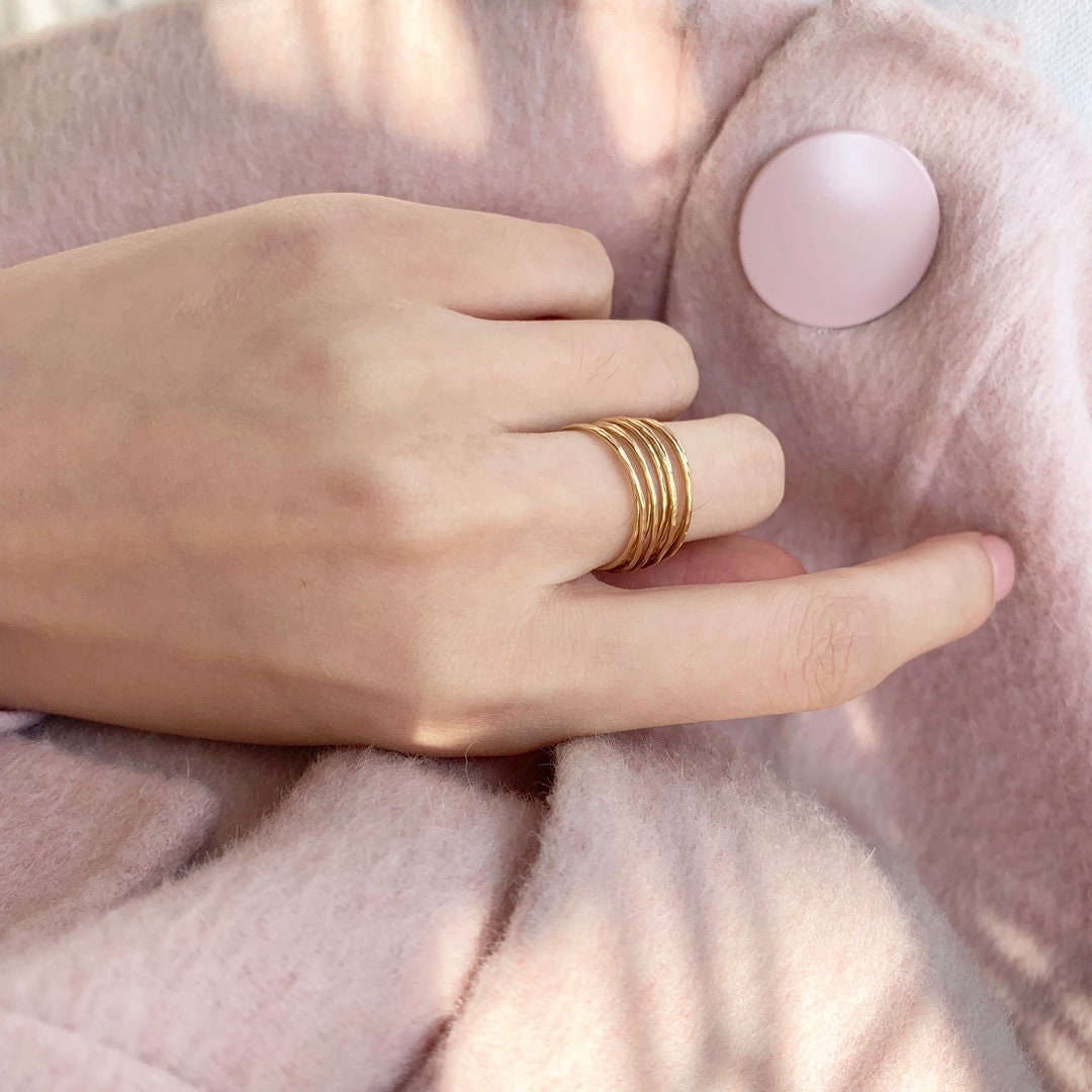 18ct Gold Wrap Around Rings Pearl Wrap Around Ring Beautiful - Etsy