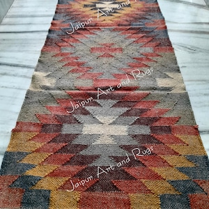 Wool Jute Kilim Multi Color Runner Rug,bedside Runner,custom Stair ...