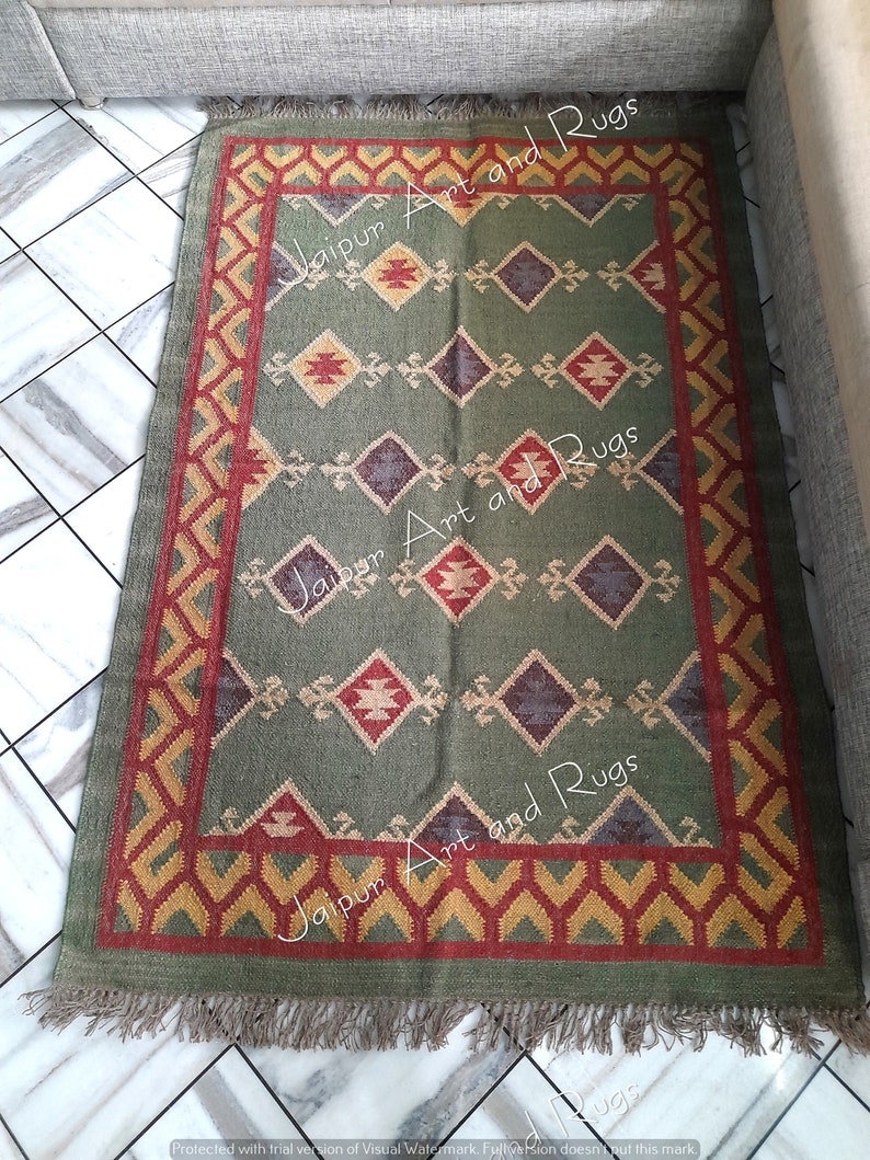 Handmade Wool Jute Rug Navajo Kilim Rug Aztec Rug Accent - Etsy