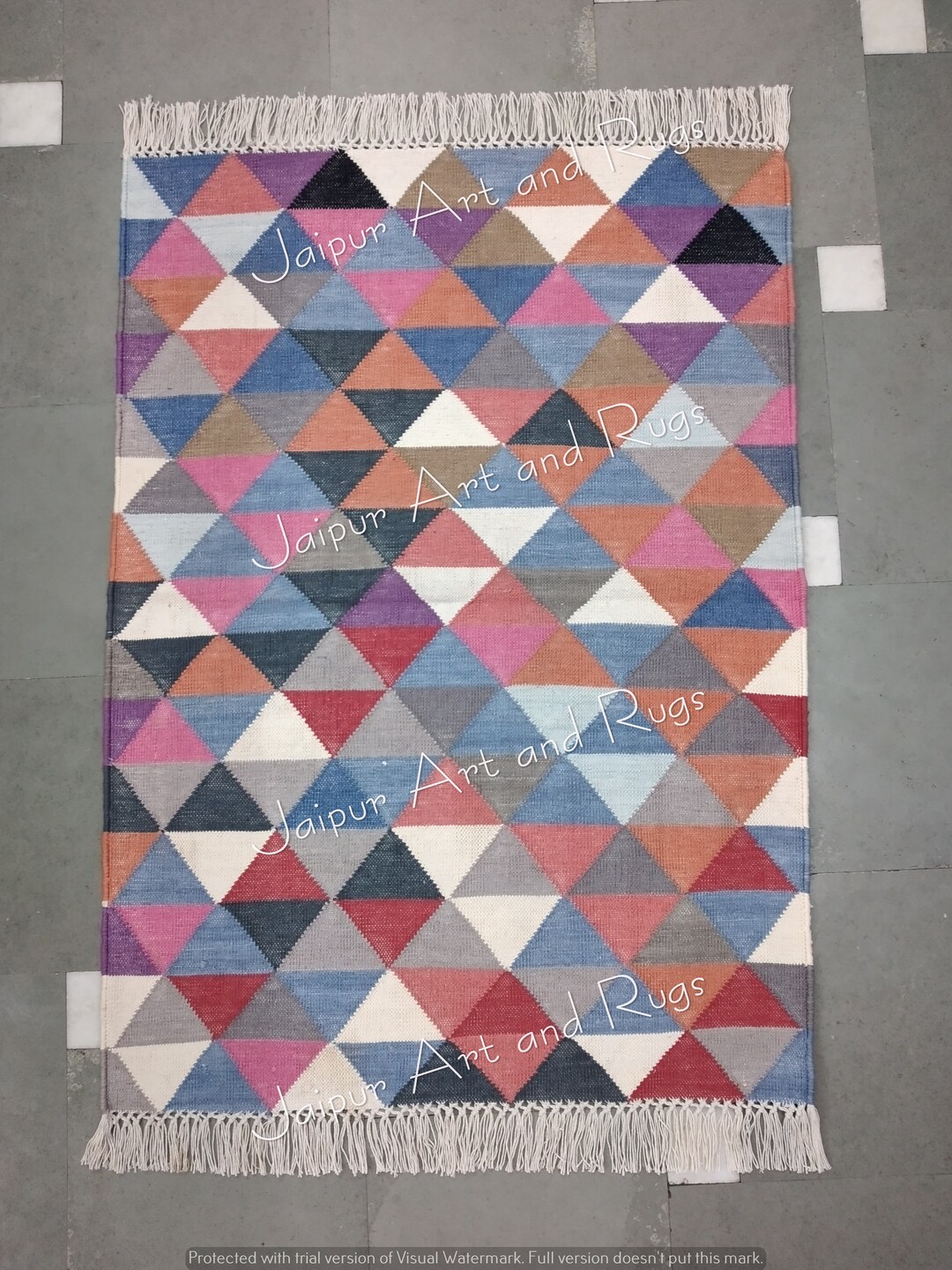 Cotton Yoga Mat, Cotton Flat Weave Rug , Hand Woven Rug , Home Decor ...