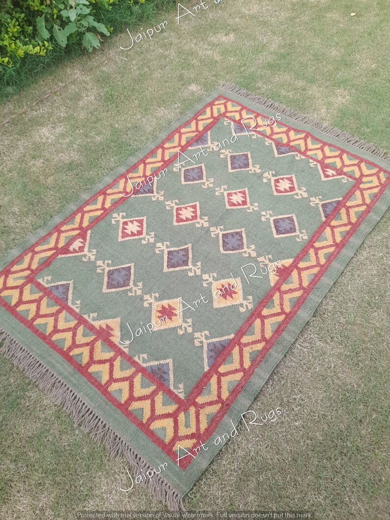 Handmade Wool Jute Rug Navajo Kilim Rug Aztec Rug Accent - Etsy