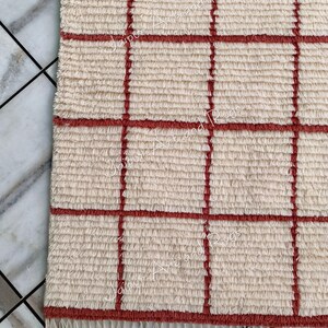 Handmade Checkered Area Rug, Grid Carpet, Moroccan Rug, Boho Decor Rug ...