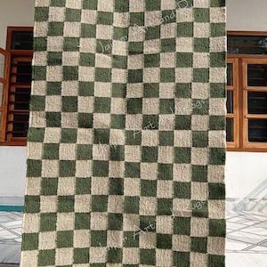 Checkered Kilim Rug , Home Decor Jute Area Rug, Checkered Runner Large ...