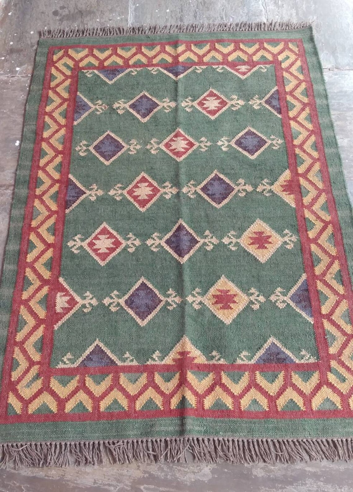 Handmade Wool Jute Rug Navajo Kilim Rug Aztec Rug Accent - Etsy